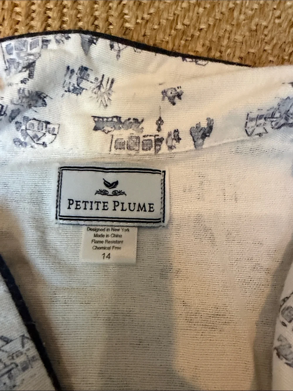 Petite Plume | Pajamas | Kids Petite Plume Cream Pajama Set With Navy ...